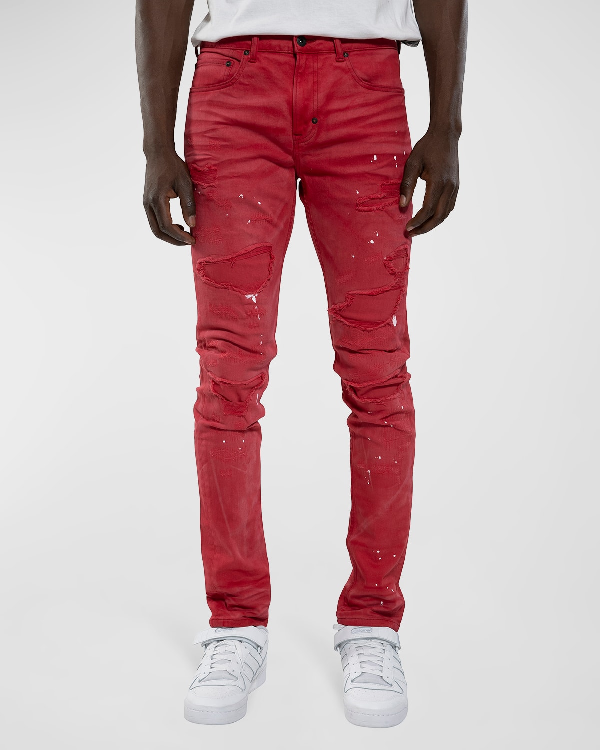 red splatter jeans