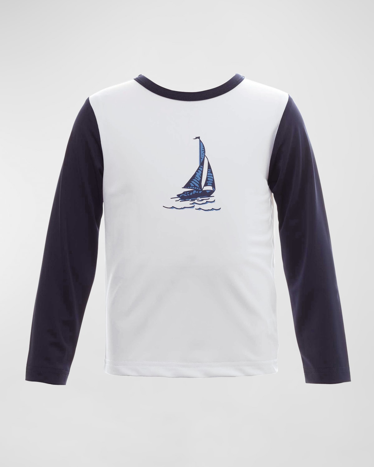 Rachel Riley Kids' Boy's Sailboat Rash Guard Swim Top In Navy | ModeSens
