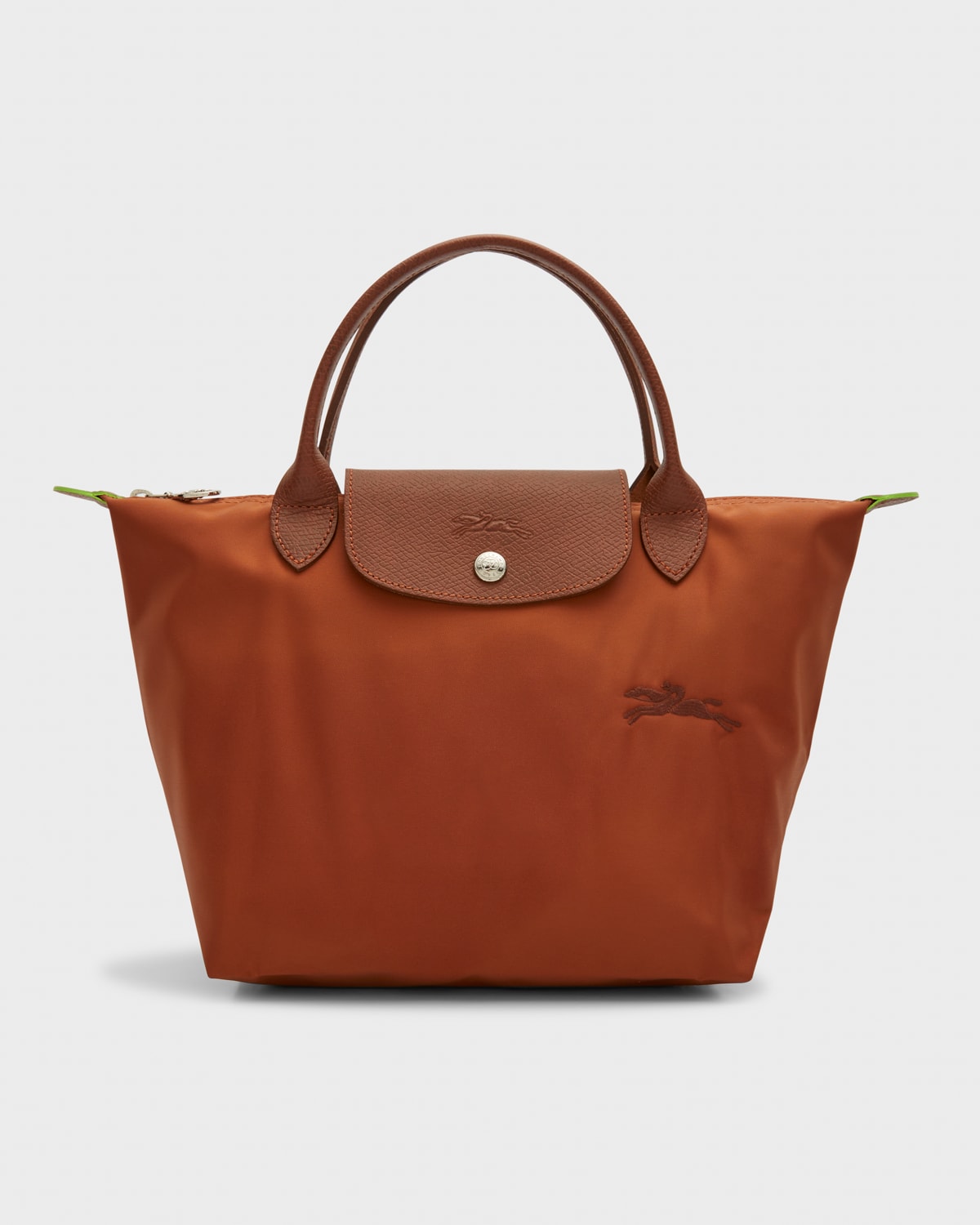 Longchamp Le Pliage Green Small Top-handle Bag In Cognac | ModeSens