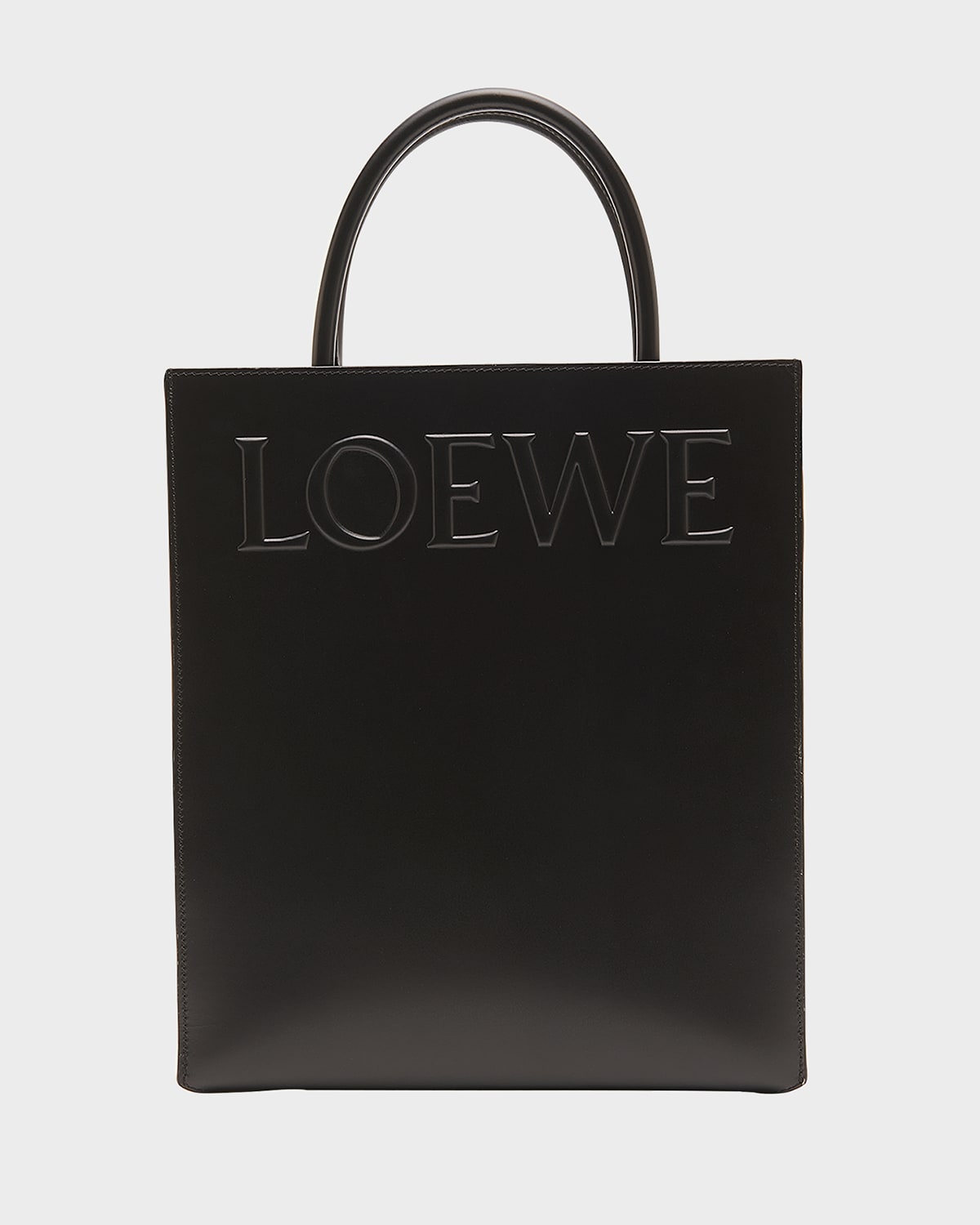 Loewe Logo North-south Leather Tote Bag In Black | ModeSens