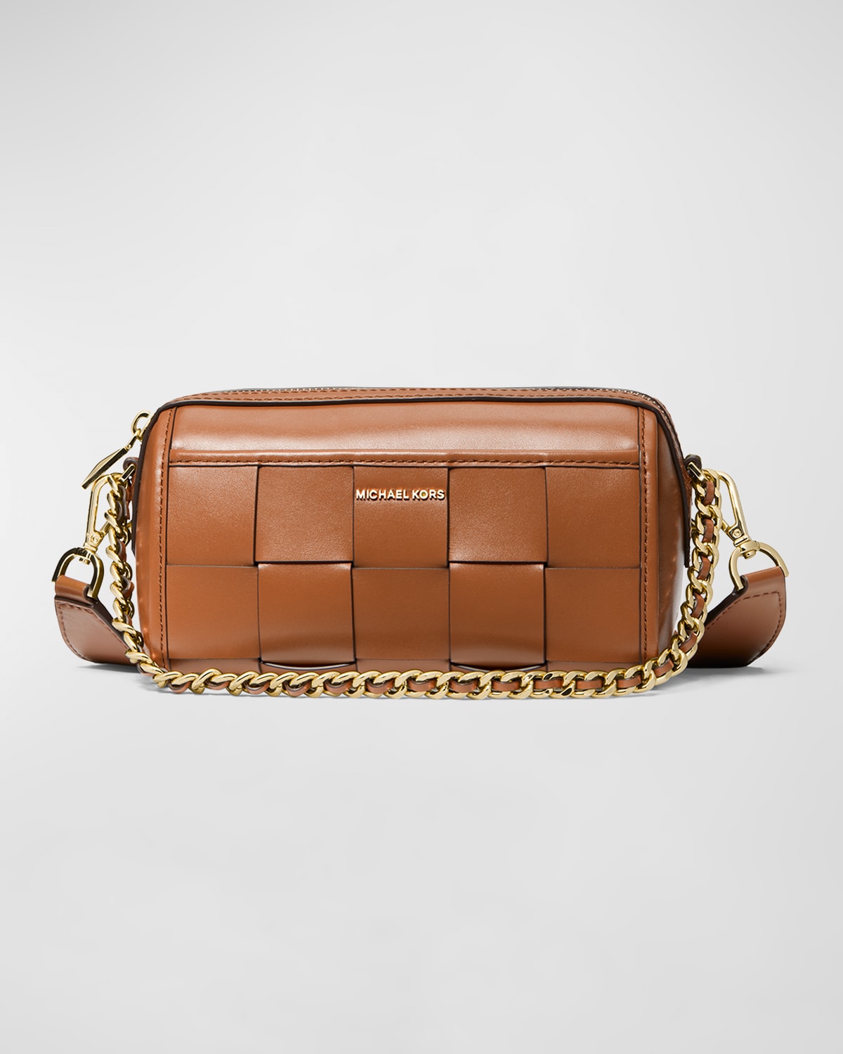 Michael Michael Kors Jet Set Small Woven Barrel Crossbody Bag In ...