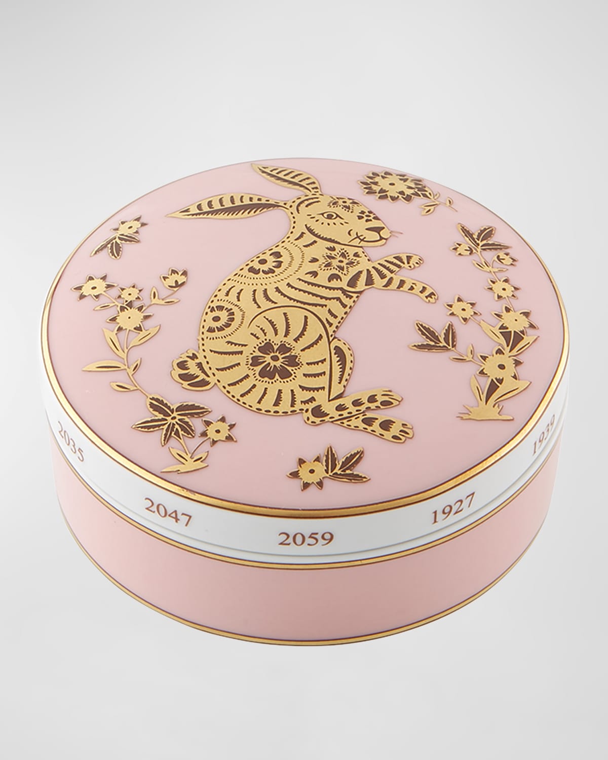 Vista Alegre Large Round Box, Rabbit In Pink | ModeSens