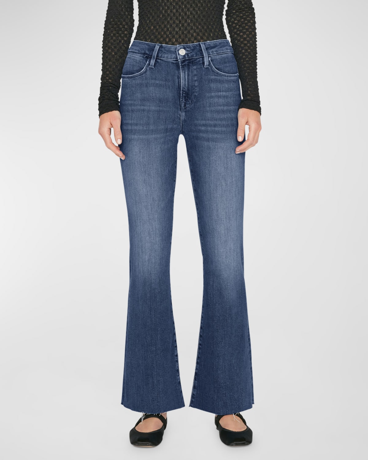 FRAME Le Easy Flare Raw Fray Jeans | Smart Closet