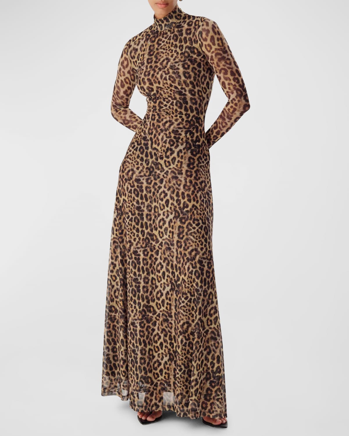 Ronny Kobo Ember Leopard-print Mock-neck Maxi Dress | ModeSens
