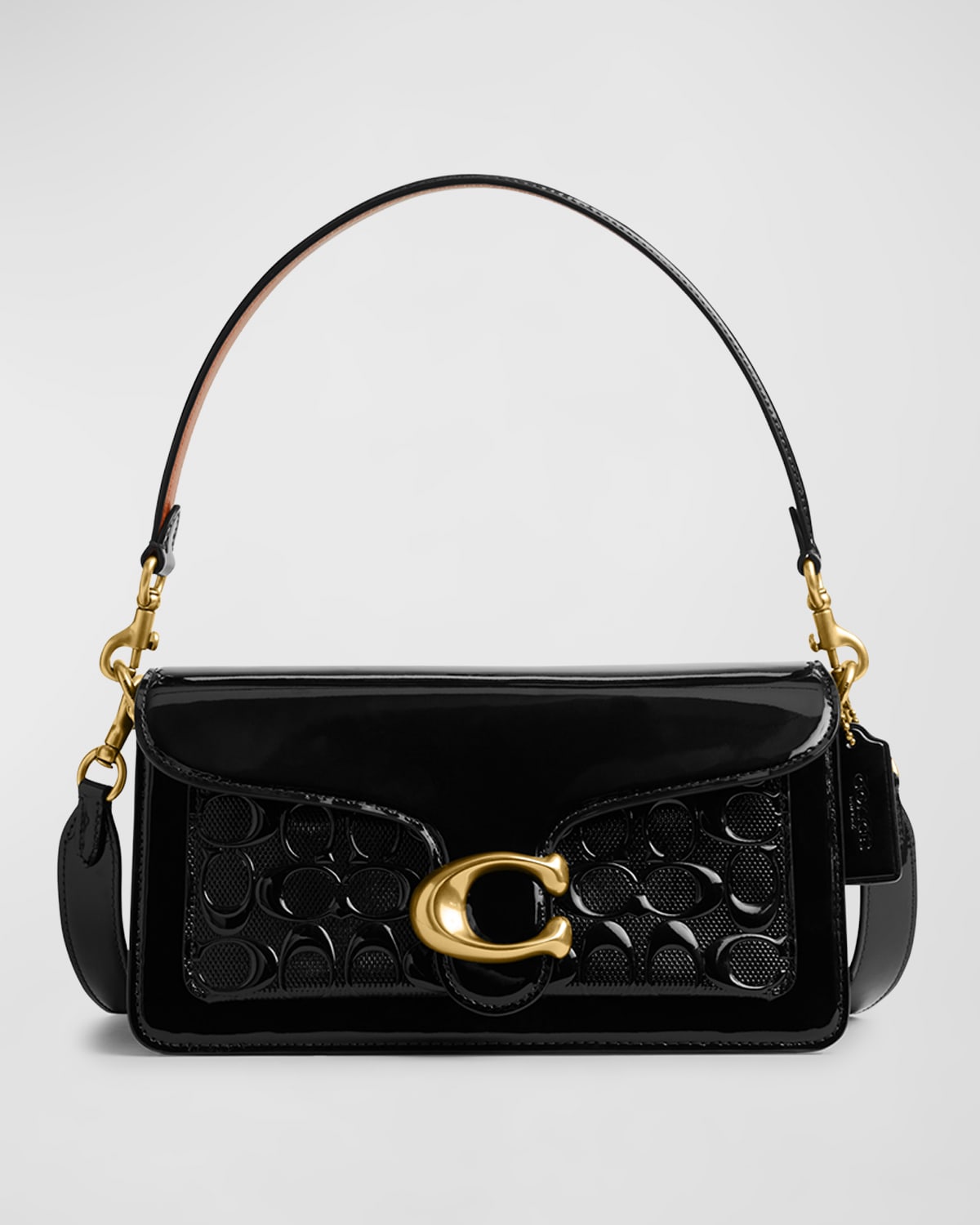Coach Tabby 26 Signature Patent Leather Shoulder Bag In Black | ModeSens