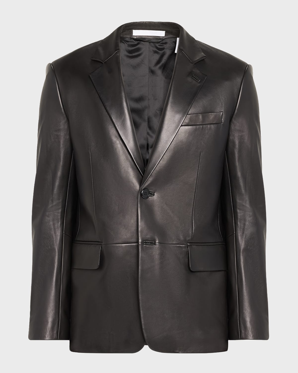 Helmut Lang Leather Paneled Relaxed Fit Suit Jacket | Smart Closet