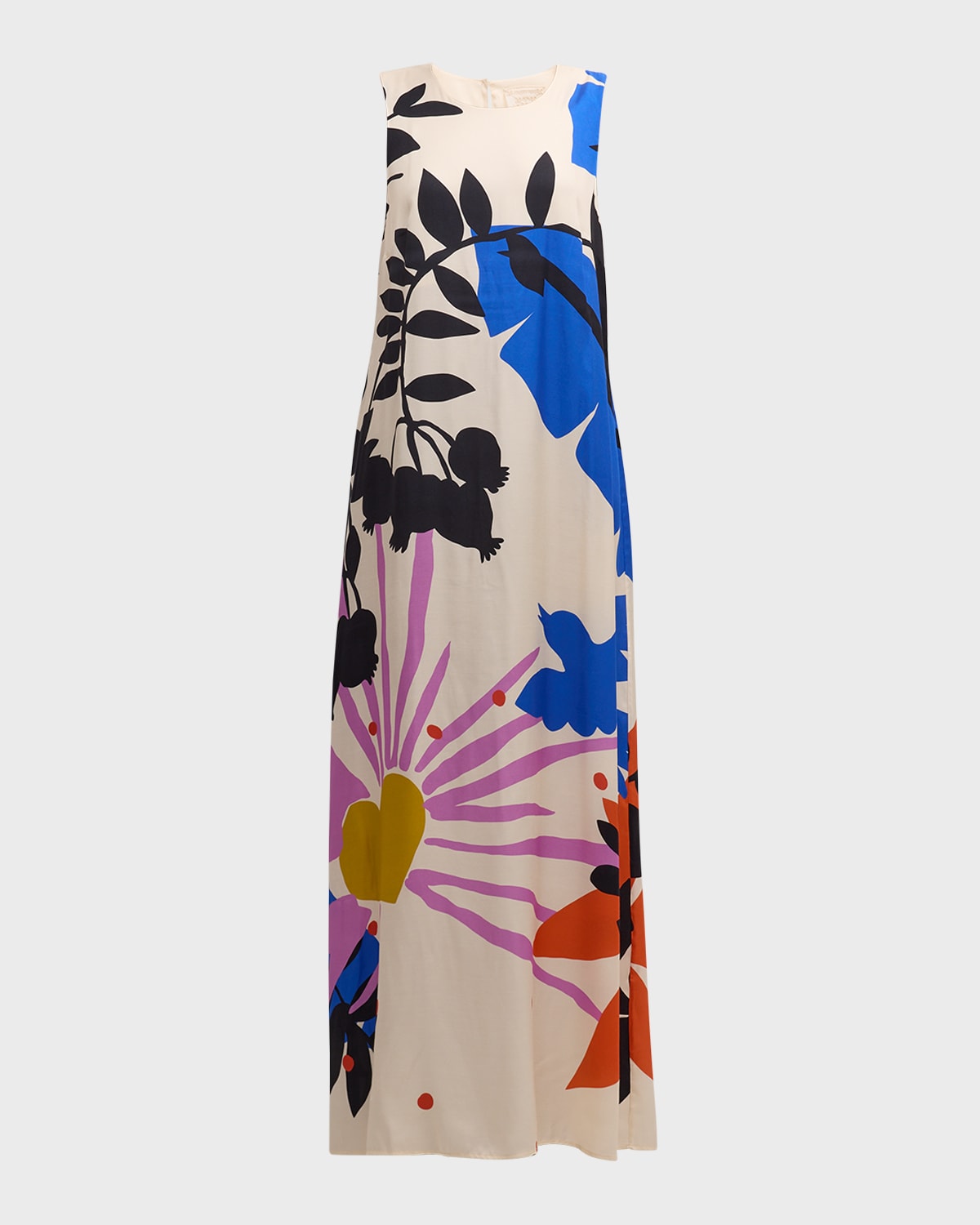 Johnny Was Tatianna Floral-print Silk Maxi Dress In Neutral | ModeSens
