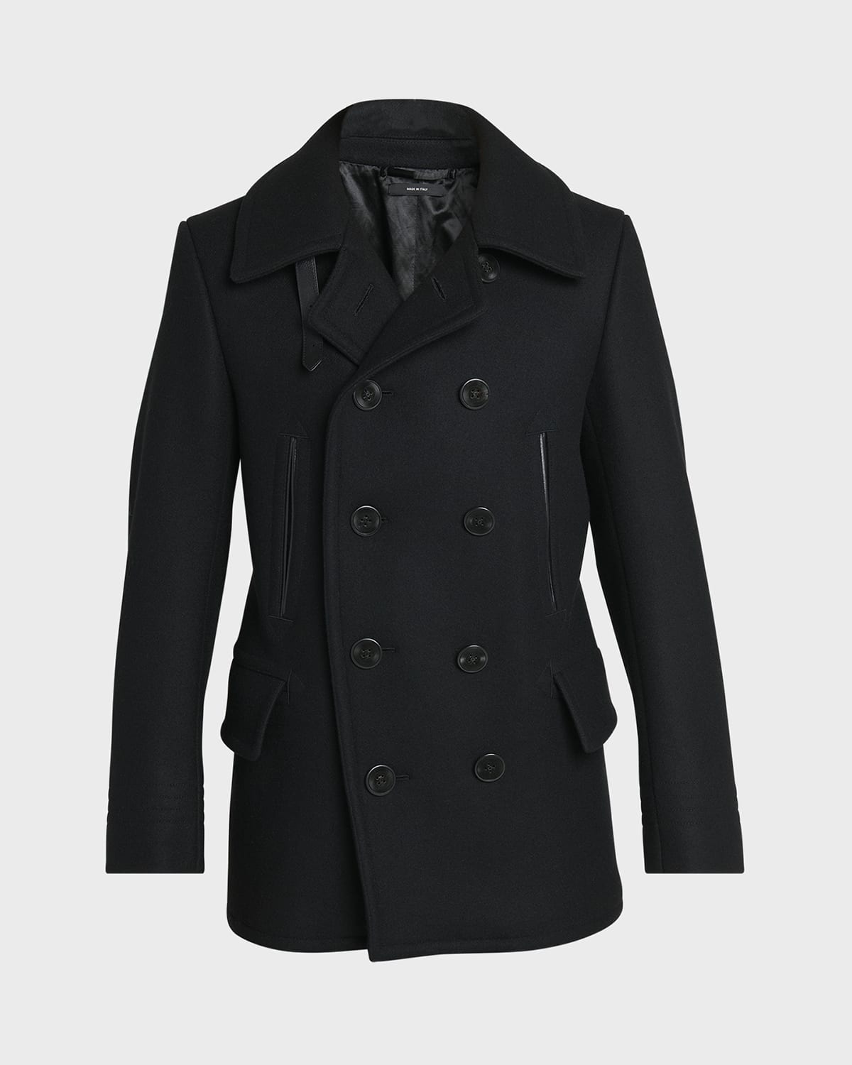 Tom Ford Melton Double-breasted Overcoat In Black | ModeSens