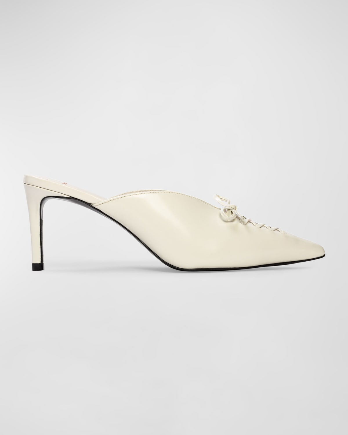 Black Suede Studio Hailey Leather Lace-Up Mule Pumps | Smart Closet