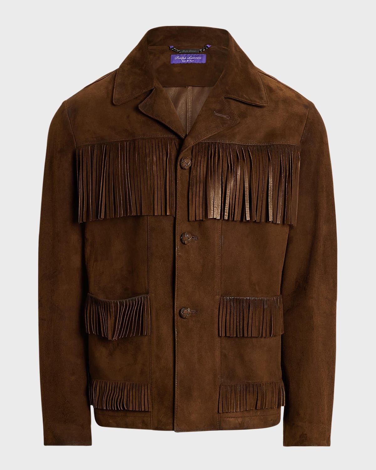 Ralph Lauren Men's Fringed Suede Jacket In Brown | ModeSens