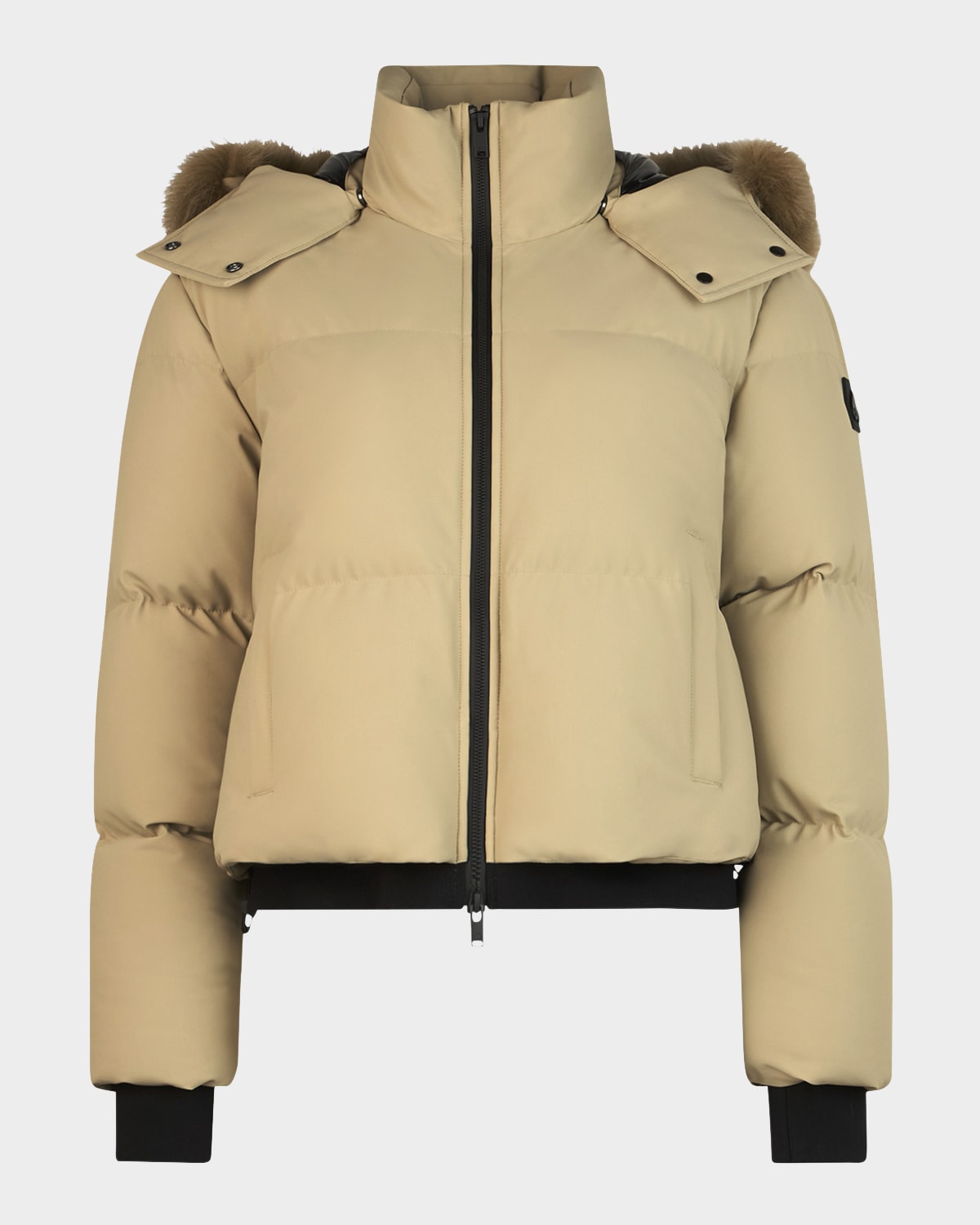 Moose Knuckles Misti Puffer Jacket with Detachable Hood and Shearling ...