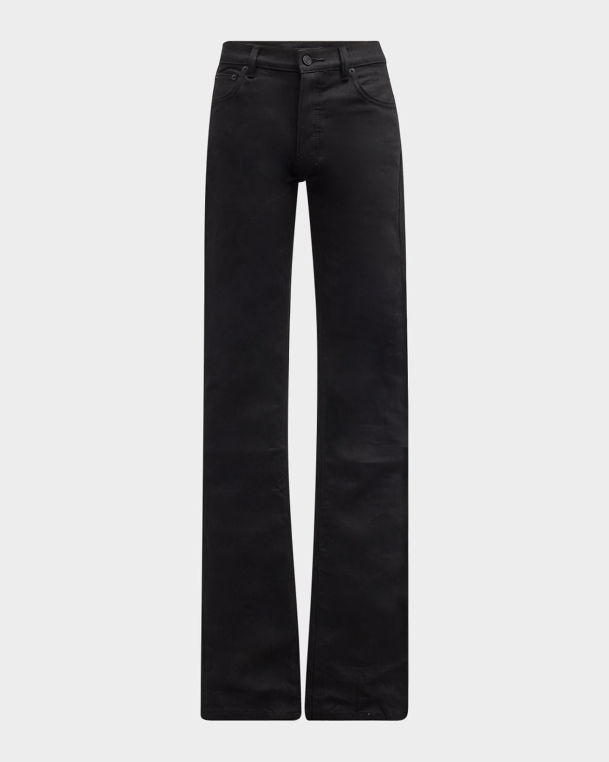 Purple Men's Super Stack Raw Denim Flared Jeans In Black | ModeSens