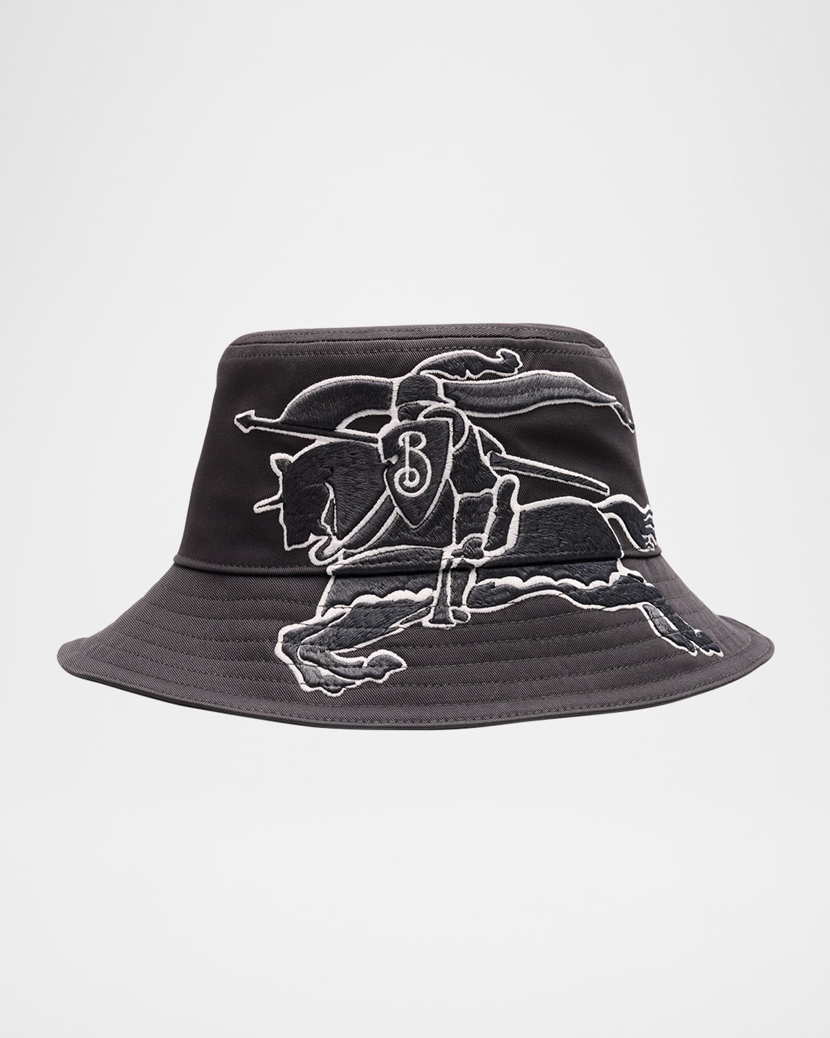 Burberry Men's Ekd Jumpy Cotton Bucket Hat In Charcoal | ModeSens