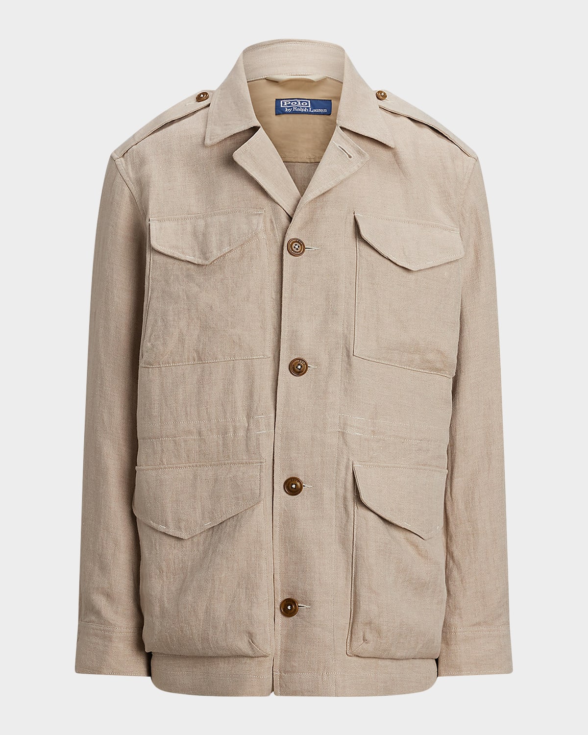 Polo Ralph Lauren Linen Herringbone Field Jacket In Beige | ModeSens