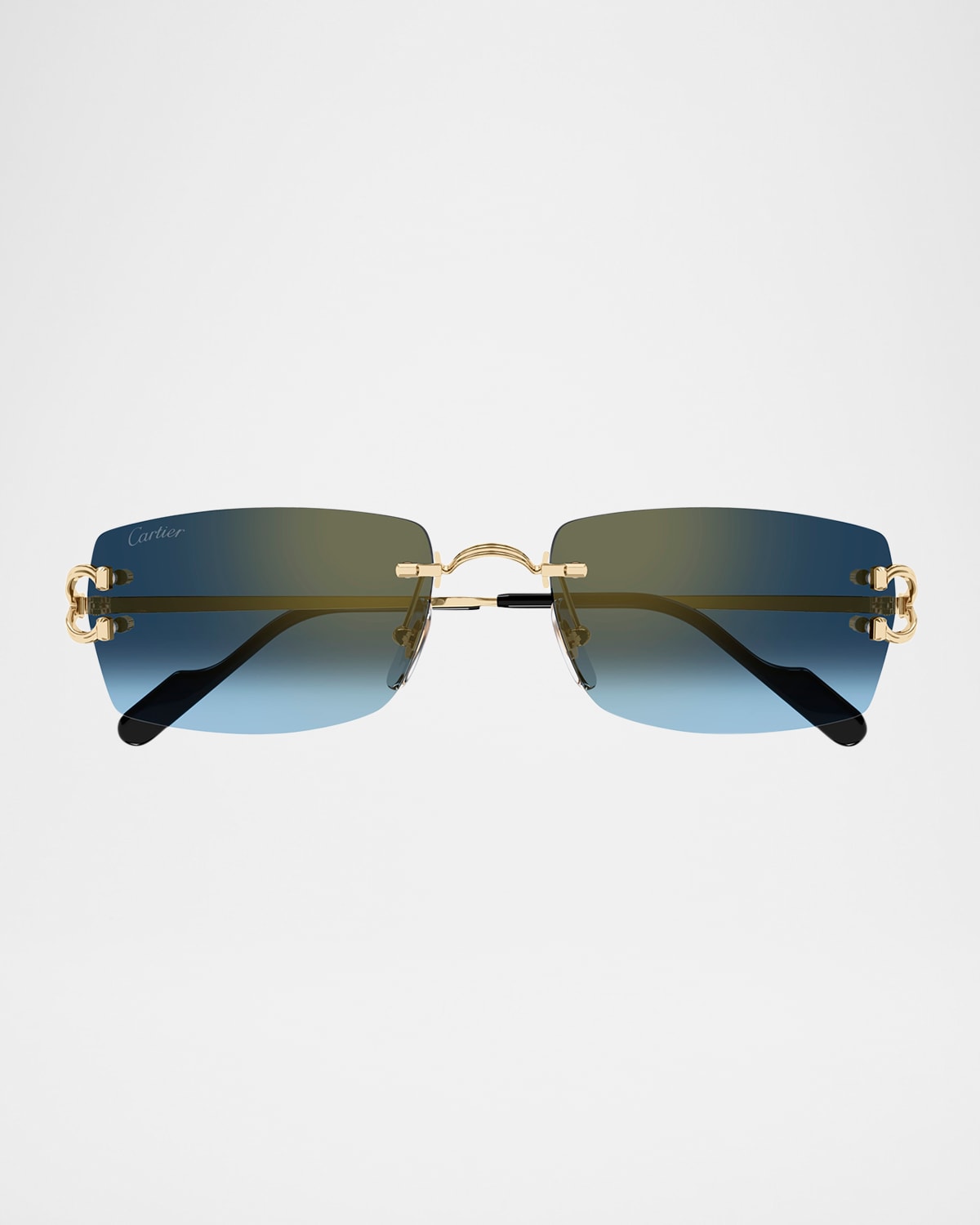 Cartier 56mm Rimless Rectangular Sunglasses In Gold | ModeSens
