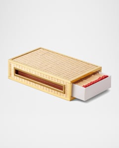 AERIN Faux Shagreen Oversized Match Box with Striker | Neiman Marcus