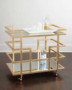 Worlds Away Brocke Fluted Bar Cart | Neiman Marcus