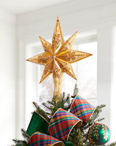 Christopher Radko Champagne Stellar Christmas Tree Topper | Neiman Marcus