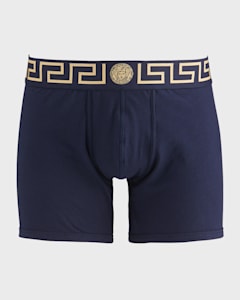 Versace Men's 3-Pack Low Rise Greca Trunk | Neiman Marcus