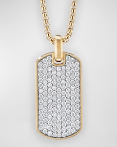 Jorge Adeler Men's 18K Gold Samurai Dog Tag with Rubies | Neiman Marcus