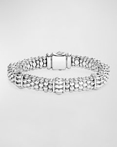 LAGOS Sterling Silver and 18K Signature Caviar Smooth Oval Link Toggle ...