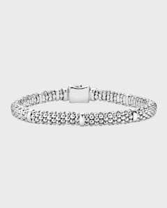 LAGOS Sterling Silver and 18K Signature Caviar Smooth Oval Link Toggle ...
