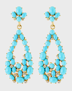 Kenneth Jay Lane Gold Turquoise Pearl Drop Earrings | Neiman Marcus