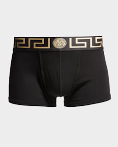 Versace Two-Pack Greca Border Long Boxer Trunks | Neiman Marcus