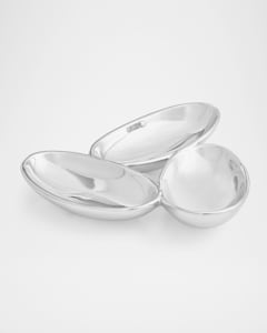 Nambe Cooper Triple Condiment Server with Spoons | Neiman Marcus