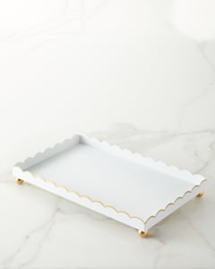 Michael Aram Butterfly Ginkgo White & Gold Medium Tray | Neiman Marcus
