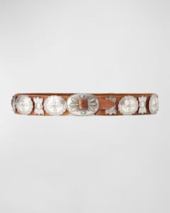 Balmain Monogram Wide Leather B-Belt | Neiman Marcus