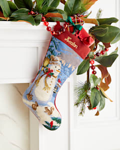 Sferra Retro Santa Holiday Stocking, Personalized | Neiman Marcus
