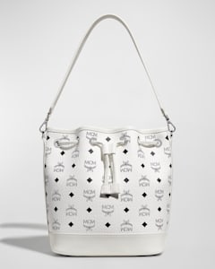 MCM Dessau Visetos Mini Drawstring Bucket Bag | Neiman Marcus