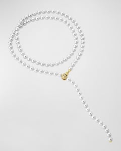 Majorica Tender Pearl Toggle Necklace, White | Neiman Marcus