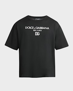 Dolce&Gabbana Men's Rubberized DG Logo T-Shirt | Neiman Marcus