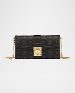 MCM Diamond Leather Wallet on Chain | Neiman Marcus