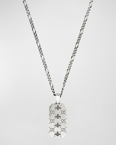 Gucci Men's Chain Necklace with GG Tag | Neiman Marcus