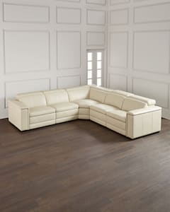 Bernhardt Dawkins 5-Piece Left Chaise Leather Sectional | Neiman Marcus