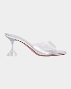 Amina Muaddi Brito Clear Mule Stiletto Sandals | Neiman Marcus