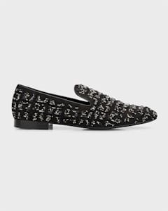 Versace Men's Medusa Ornament Suede Smoking Slippers | Neiman Marcus