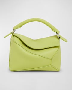 Loewe Puzzle Edge Mini Top-Handle Bag in Grained Leather | Neiman Marcus