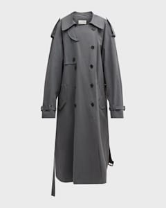 THE ROW Denver Belted Wool Trench Coat | Neiman Marcus