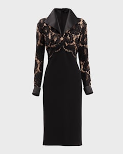 Tadashi Shoji Pleated Bodycon Ruffle Dress | Neiman Marcus