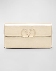 Valentino Garavani Rockstud Leather Wallet on Chain | Neiman Marcus