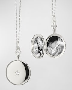 Monica Rich Kosann Sterling Silver Petite Initial Locket Necklace ...