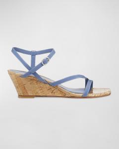 Stuart Weitzman Benni Denim Block-Heel Sandals | Neiman Marcus