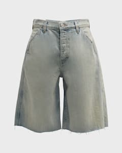 FRAME Men's Vintage Raw-Hem Denim Shorts | Neiman Marcus