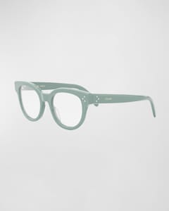 Celine Triomphe Metal Oval Glasses | Neiman Marcus