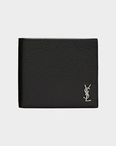 Saint Laurent Men's Logo Leather Bifold Wallet | Neiman Marcus