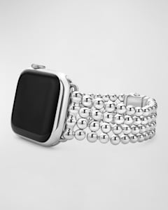 LAGOS Smart Caviar Sterling Silver Spark Diamond 2 Row 38mm Apple Watch ...